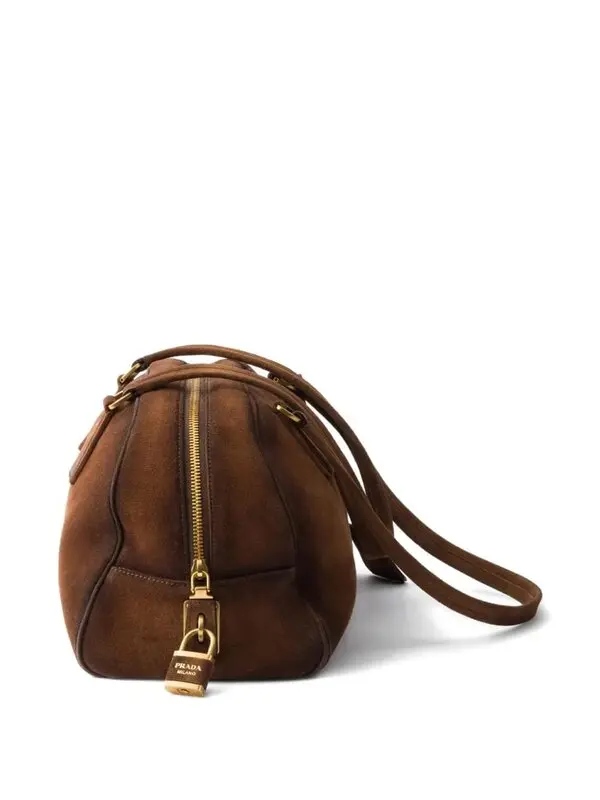 Prada Bowling Medium Suede Bag