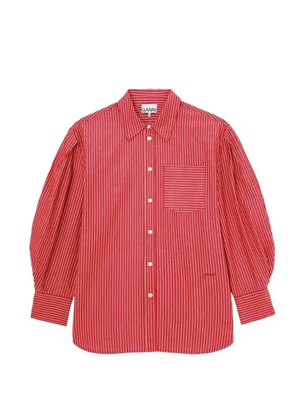 GANNI Oxford Shirt - Red