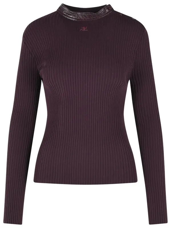 COURREGES Burgundy Viscose Blend Sweater