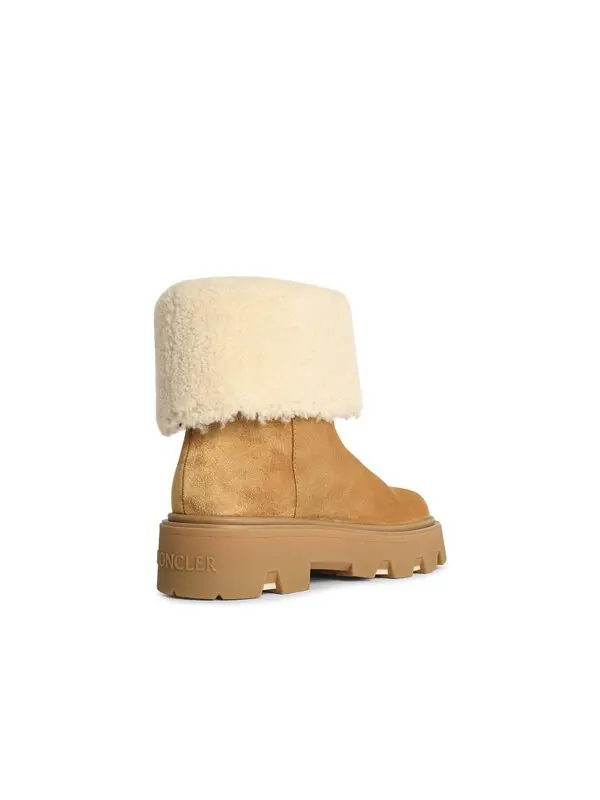 Moncler Aurea Suede And Shearling Ankle Boots
