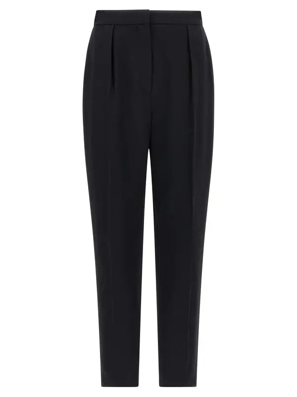 Balmain High Waist Wool Trousers - Black