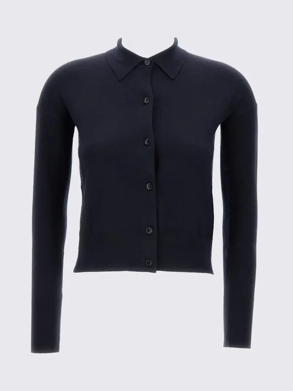 Max Mara Virgin Wool Polo Cardigan - Blue
