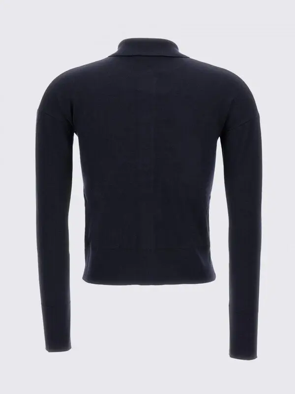 Max Mara Virgin Wool Polo Cardigan - Blue