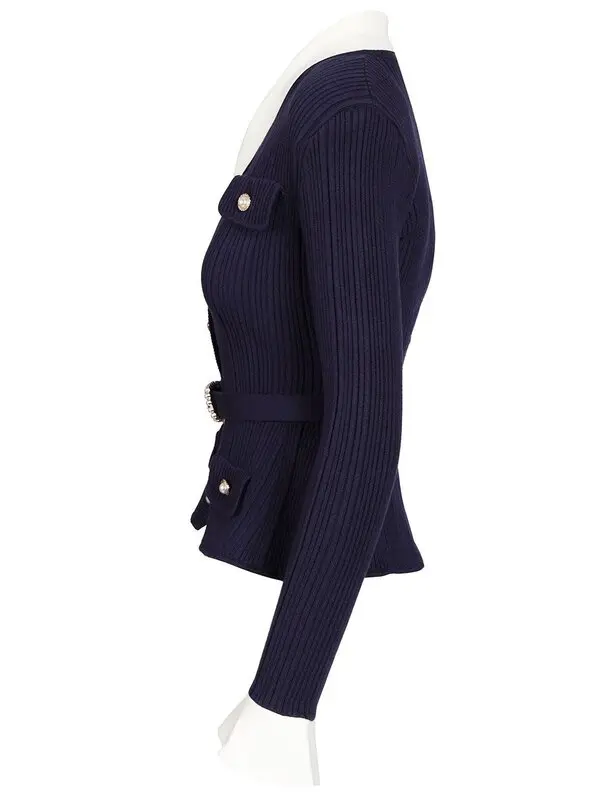 SELF-PORTRAIT Ribbed Cardigan
