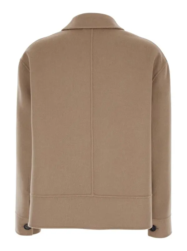 Max Mara S 'simona' Beige Jacket With Notched Revers And Two Patch Pockets On The Front In Wool For - Multicolor