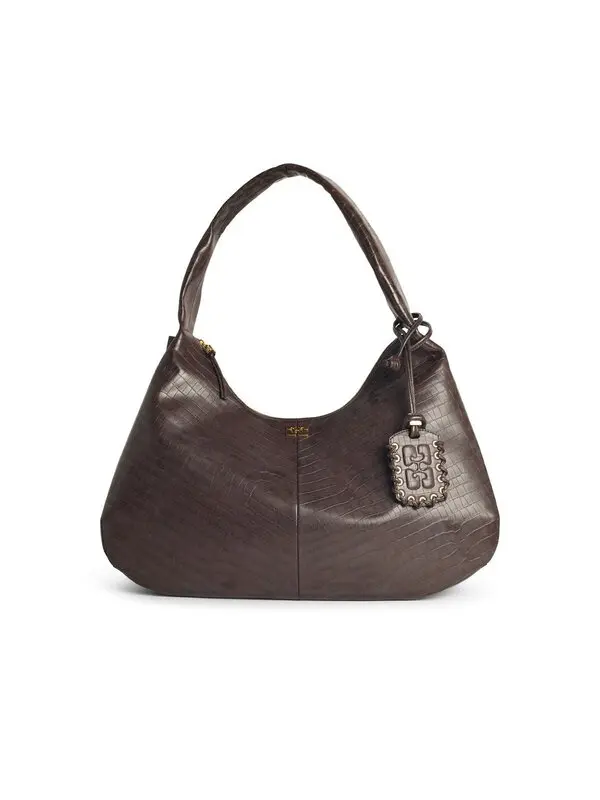 GANNI Bou Croco Xxl Recycled Leather Blend Bag - Brown