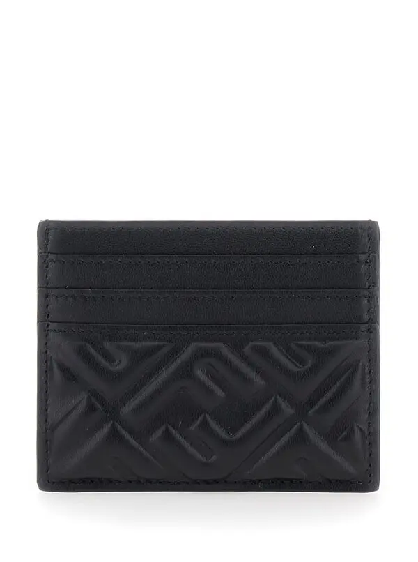 Fendi Card Holder With Ff Motif In Leather For
