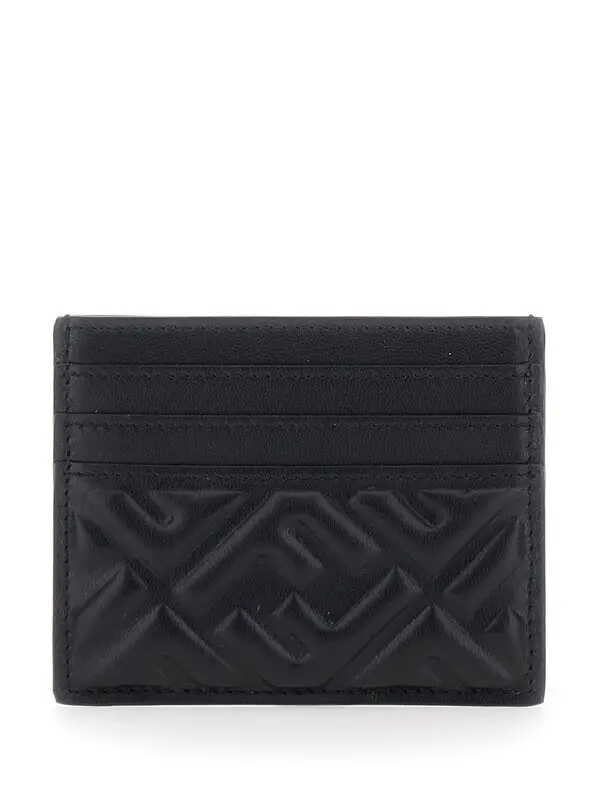 Fendi Card Holder With Ff Motif In Leather For