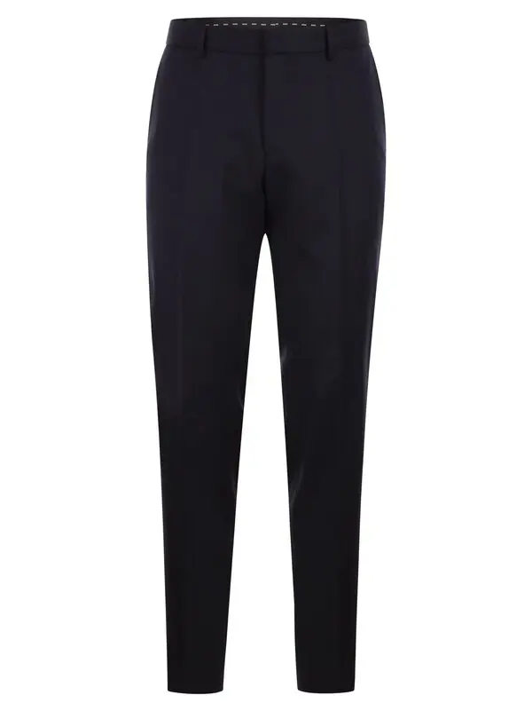 BOSS Slim Fit Trousers In Virgin Wool Serge