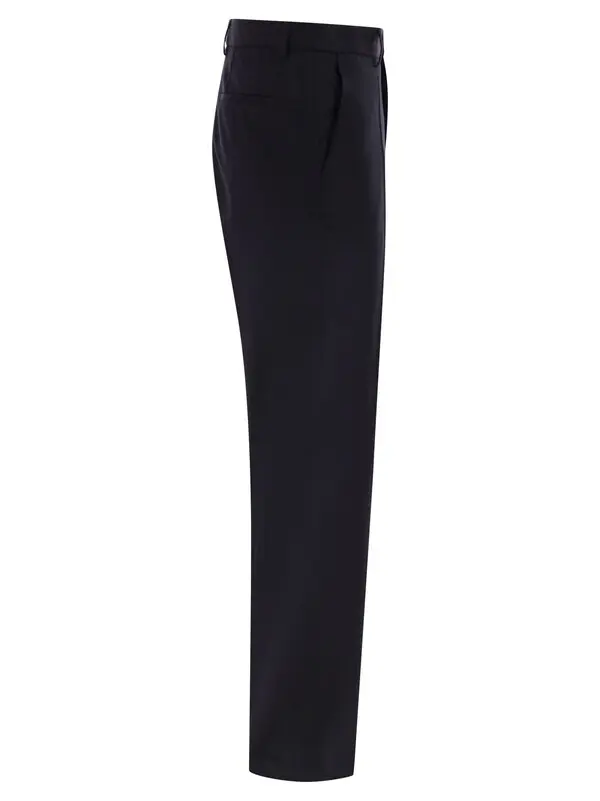 BOSS Slim Fit Trousers In Virgin Wool Serge