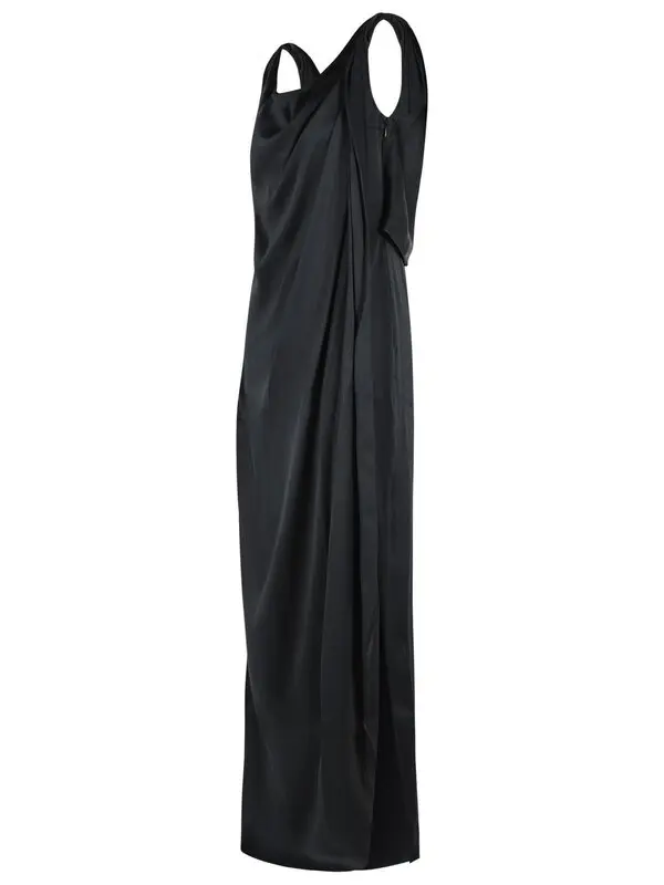 MAISON MARGIELA Silk Blend Maxi Dress - Black