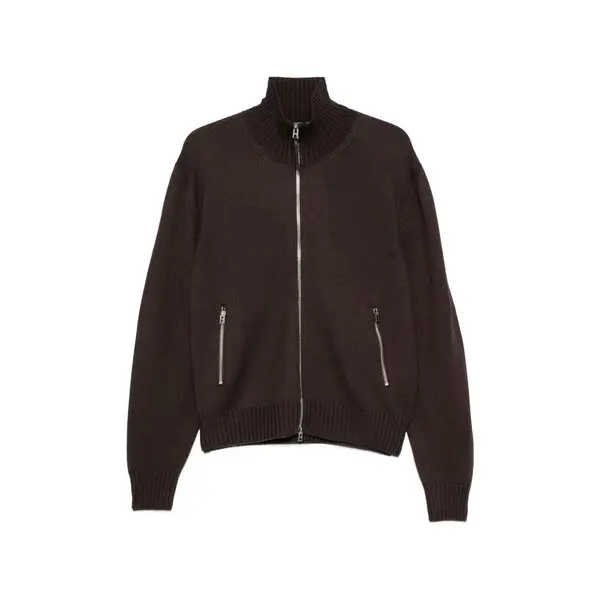 TOM FORD High-neck Zip-up Cardigan - Brown