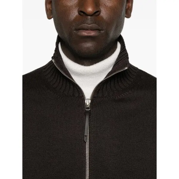 TOM FORD High-neck Zip-up Cardigan - Brown