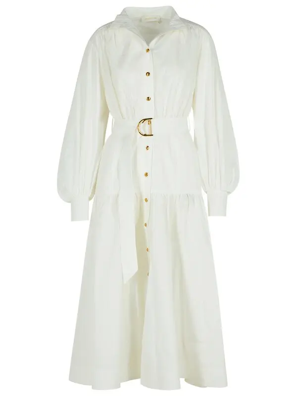 Zimmermann White Cotton Dress - Cream
