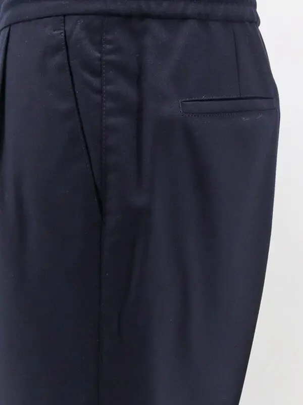 Brunello Cucinelli Virgin Wool Trousers With Adjustable Drawstring - Multicolor