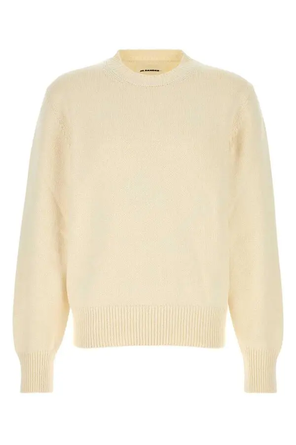 JIL SANDER Ivory Cotton Sweater - White