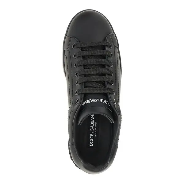 Dolce & Gabbana Portofino Leather Sneakers - Black
