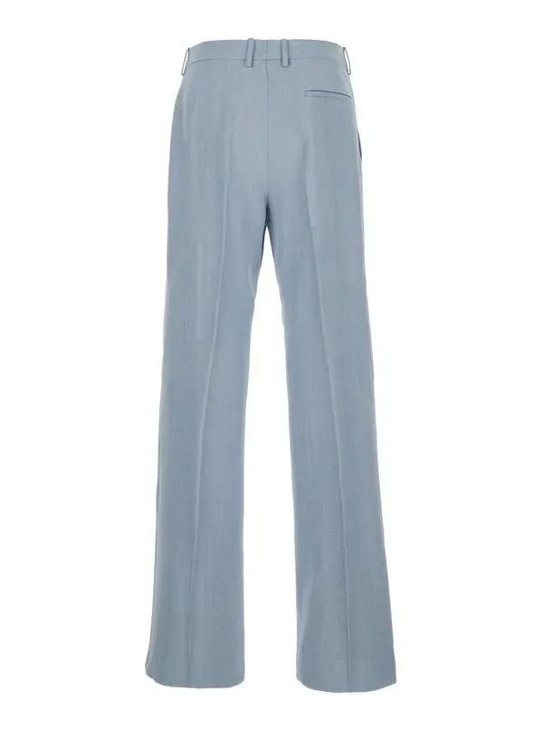 Bottega Veneta Light Blue Tailored Pants In Silk Blend