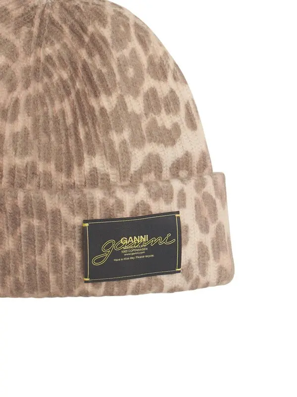 GANNI Leo' Multicoloured Wool Blend Beanie - Multicolor