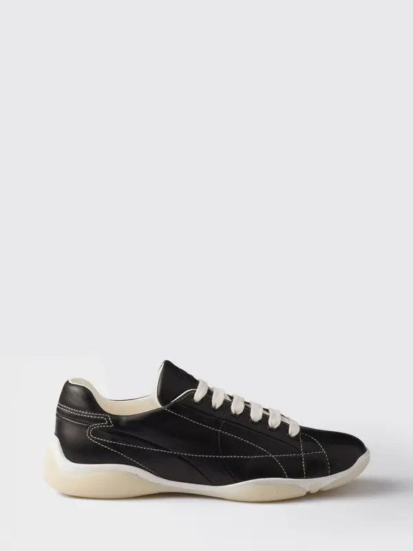 Prada Nappa Leather Sneakers - Black