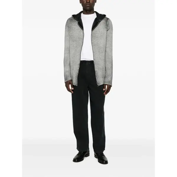Avant Toi Cashmere Merino Hooded Cardigan - Gray