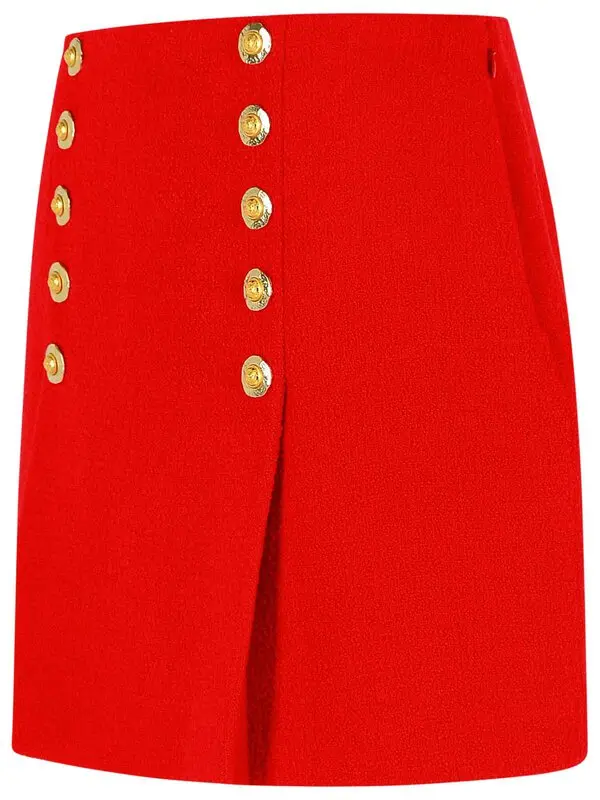 Balmain Short Skirt In Virgin Wool