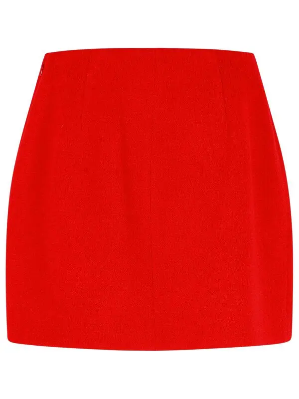Balmain Virgin Wool Short Skirt - Red