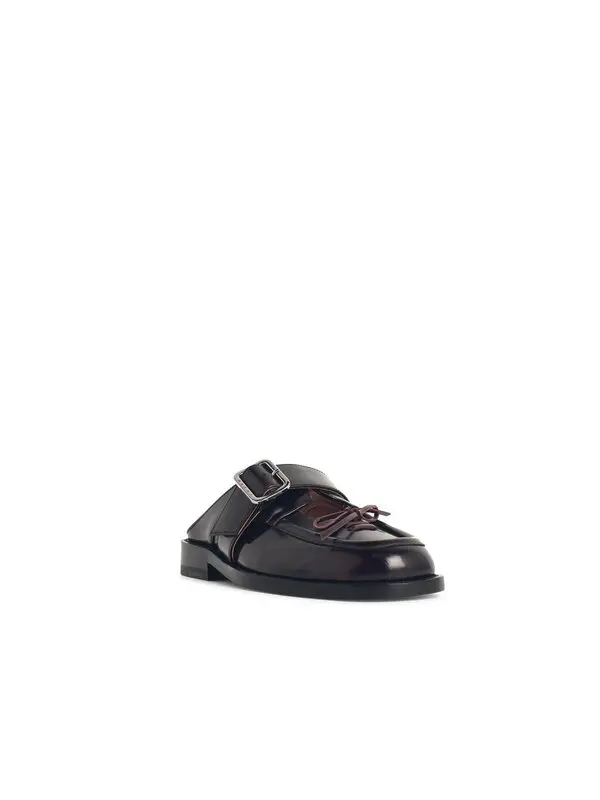 Marni Burgundy Leather Sabots