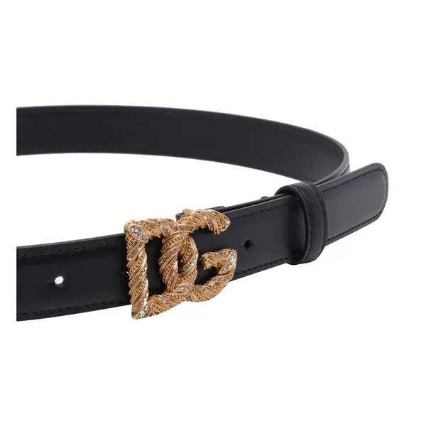Dolce & Gabbana Leather Dg Logo Belt