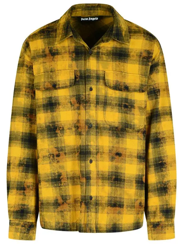 Palm Angels Army Cotton Blend Shirt - Green