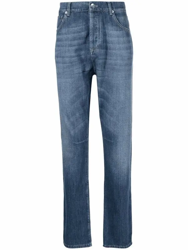 Brunello Cucinelli Straight-leg Jeans With A Faded Effect