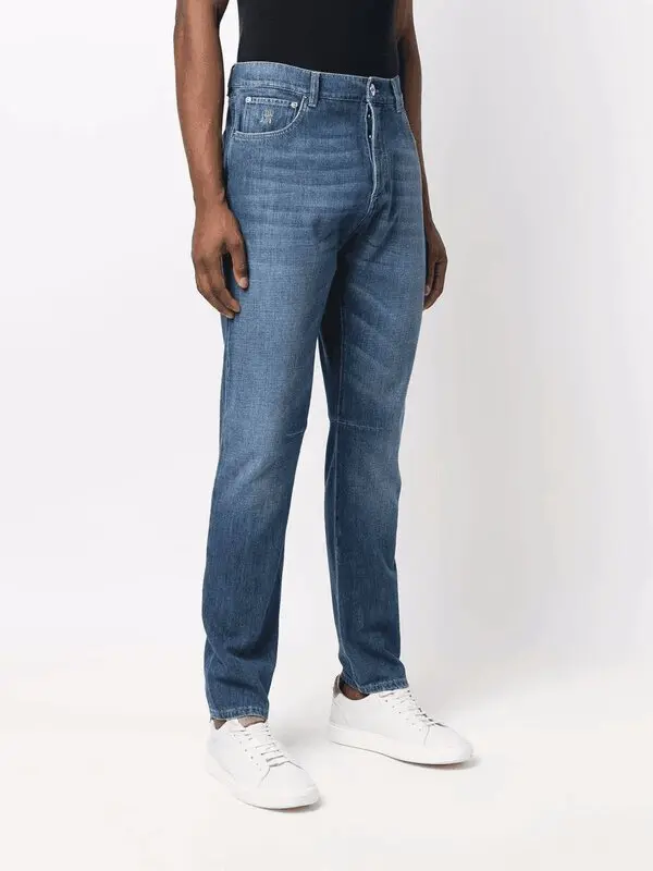 Brunello Cucinelli Straight-leg Jeans With A Faded Effect