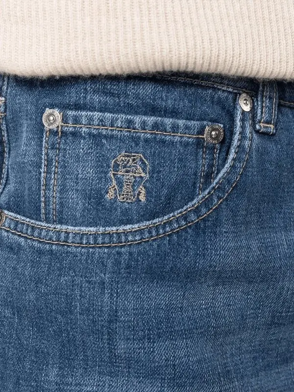 Brunello Cucinelli Straight-leg Jeans With A Faded Effect