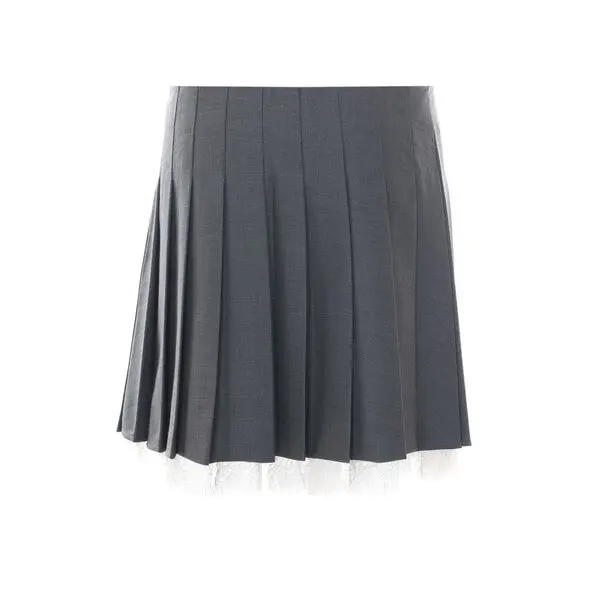 SELF-PORTRAIT Pleated Mini Skirt - Gray
