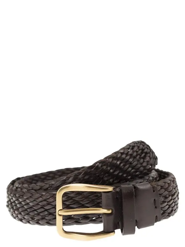 Brunello Cucinelli Braided Calfskin Belt