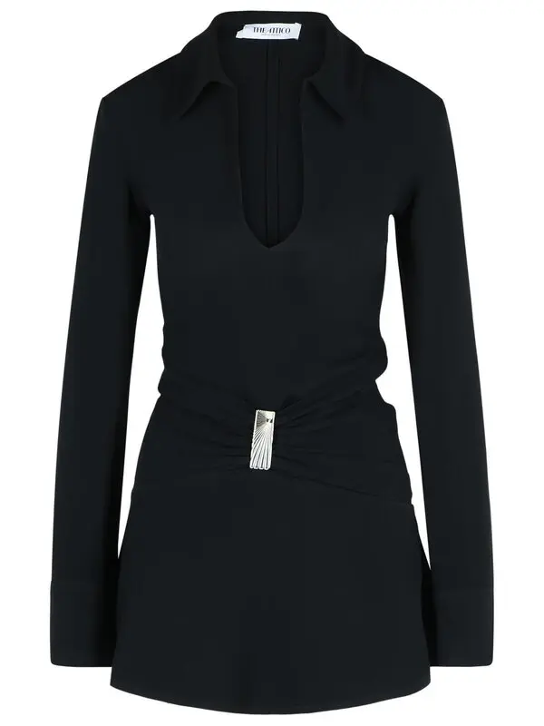 Attico Viscose Blend Mini Dress - Black