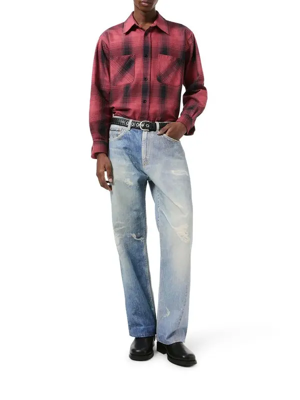 Our Legacy Third Cut Cotton Jeans With Digital Print - Multicolor