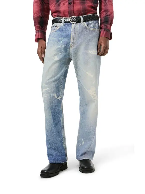Our Legacy Third Cut Cotton Jeans With Digital Print - Multicolor