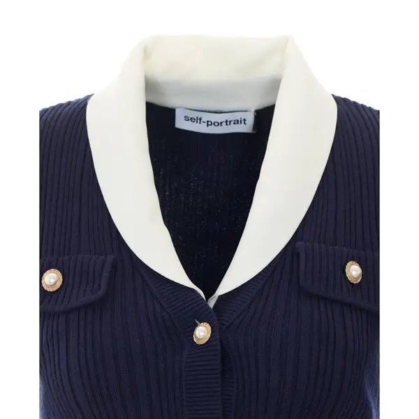 SELF-PORTRAIT Ribbed Knit Cardigan