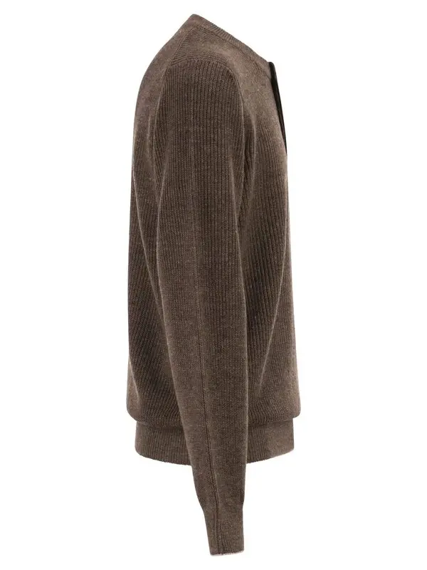 Brunello Cucinelli Cotton And Linen Half-ribbed Crew Neck Jumper