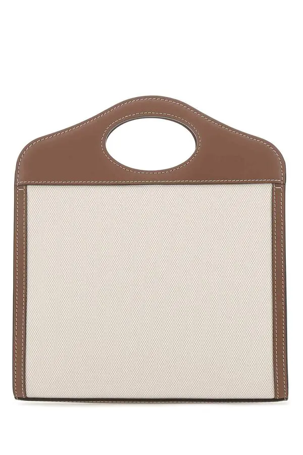 Burberry Two-tone Canvas And Leather Mini Pocket Handbag