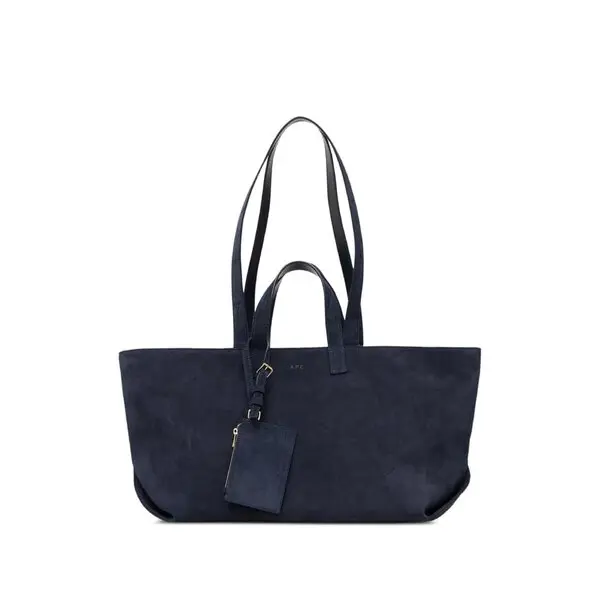 A.p.c. Leather Suede Finish Shoulder Bag - Blue