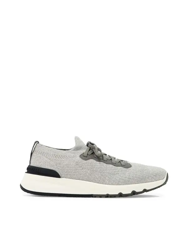 Brunello Cucinelli Knitted Low Top Sneakers - Gray