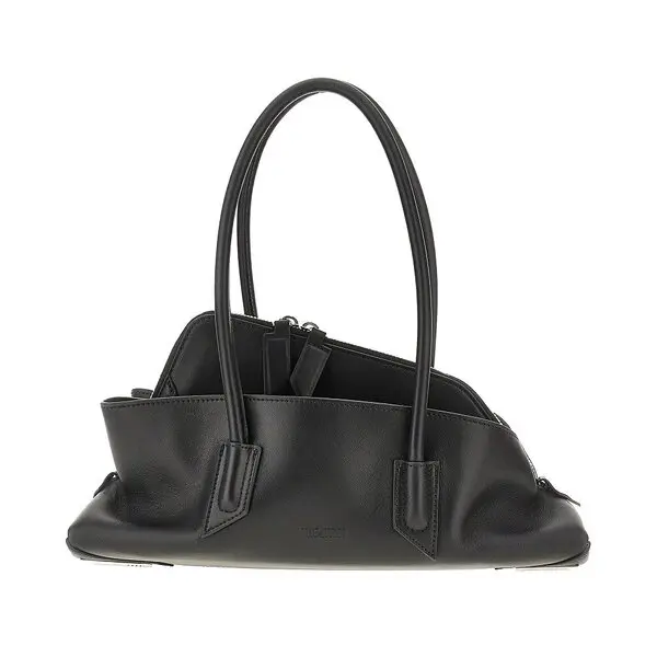 Attico Leather Small 'la Passeggiata' Bag - Black