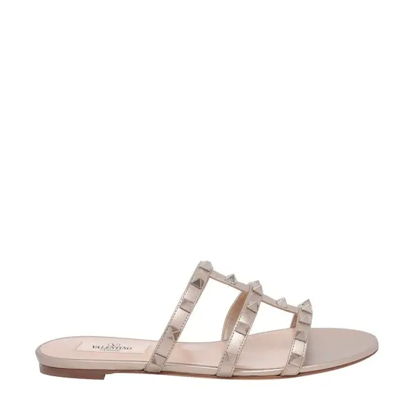 Valentino Garavani Rockstud Slide Sandals - Gold