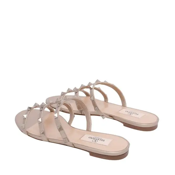 Valentino Garavani Rockstud Slide Sandals - Gold