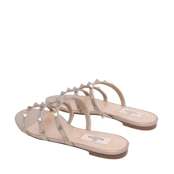 Valentino Garavani Rockstud Slide Sandals - Gold