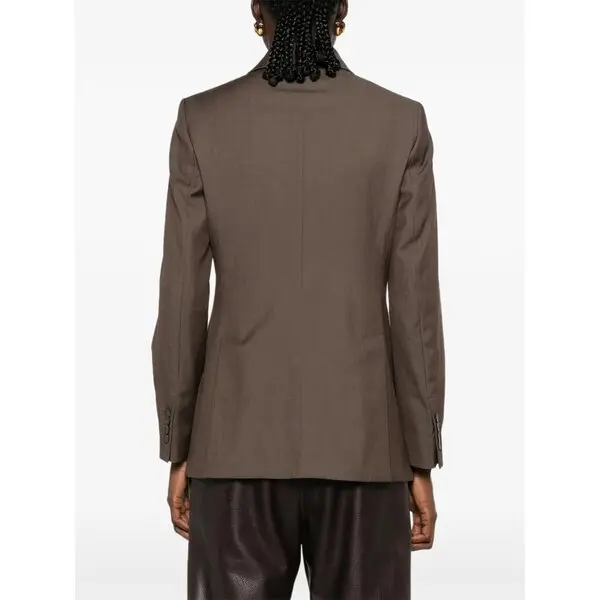 Max Mara Virgin Wool Peak Lapel Double-breasted Jacket - Brown