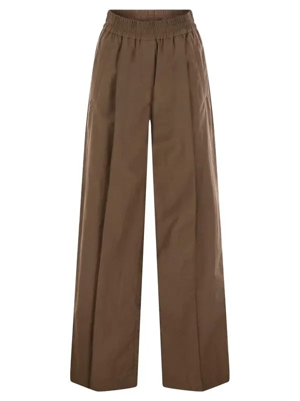 Brunello Cucinelli Loose Fit Cotton Trousers - Brown