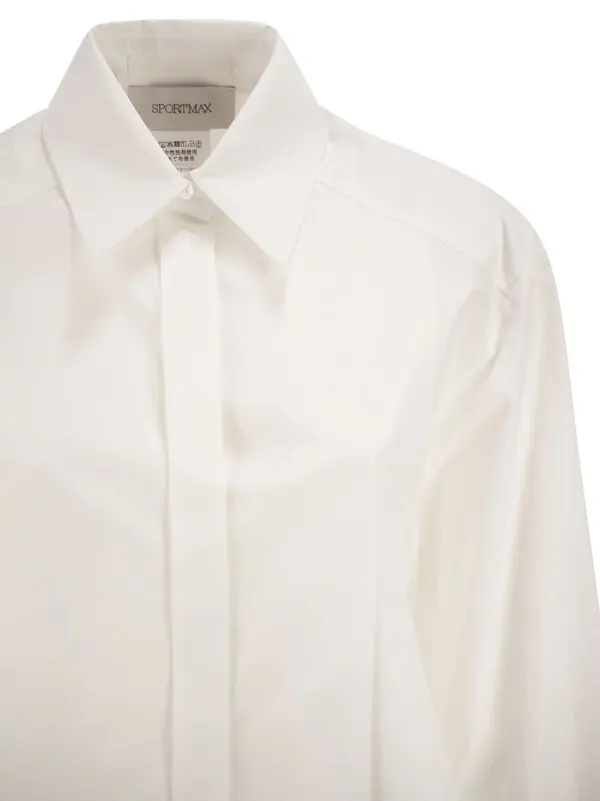 Sportmax Cropped Poplin Shirt - White